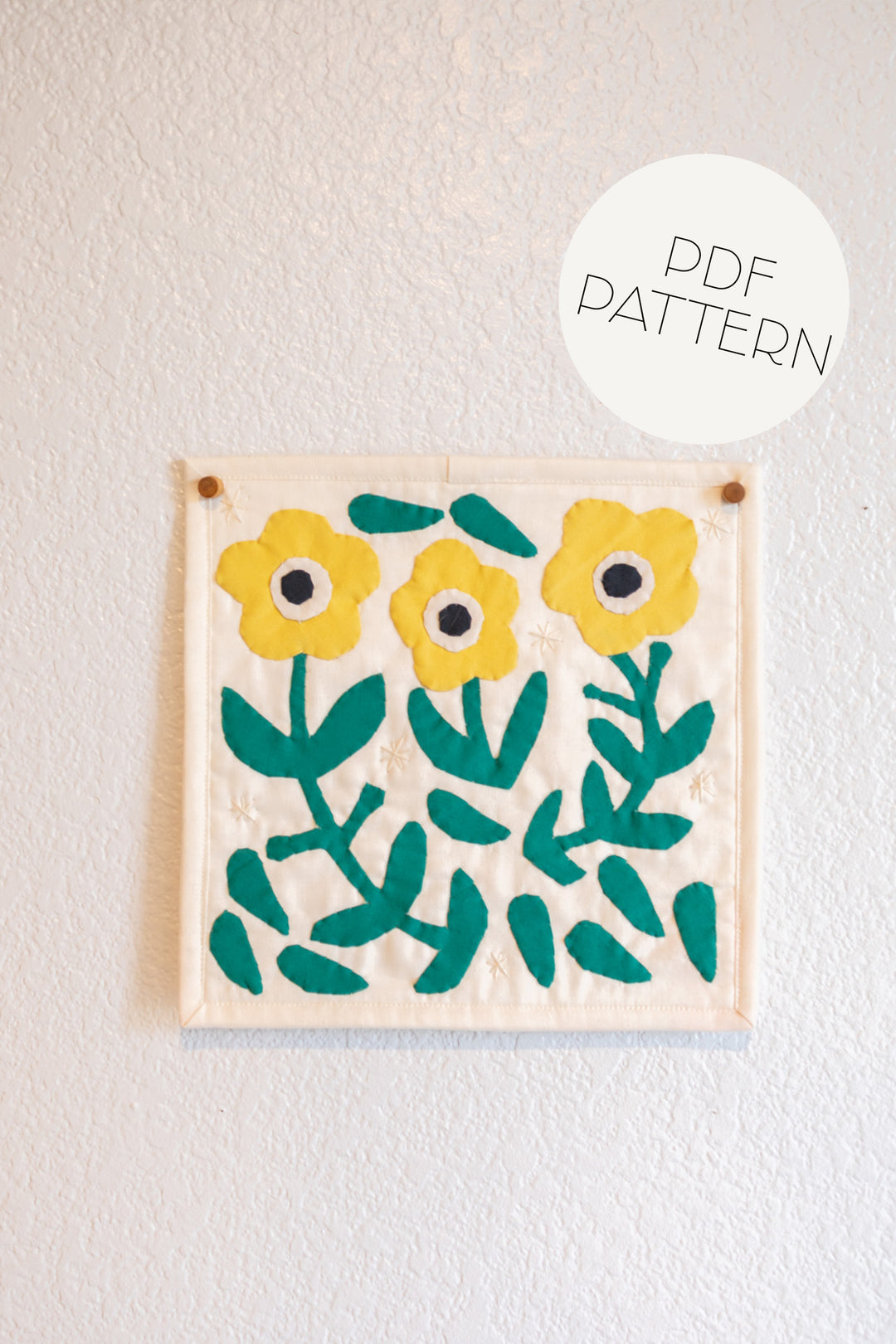 Floral Scene Needle Turn Applique Pattern – it's all in the stitch